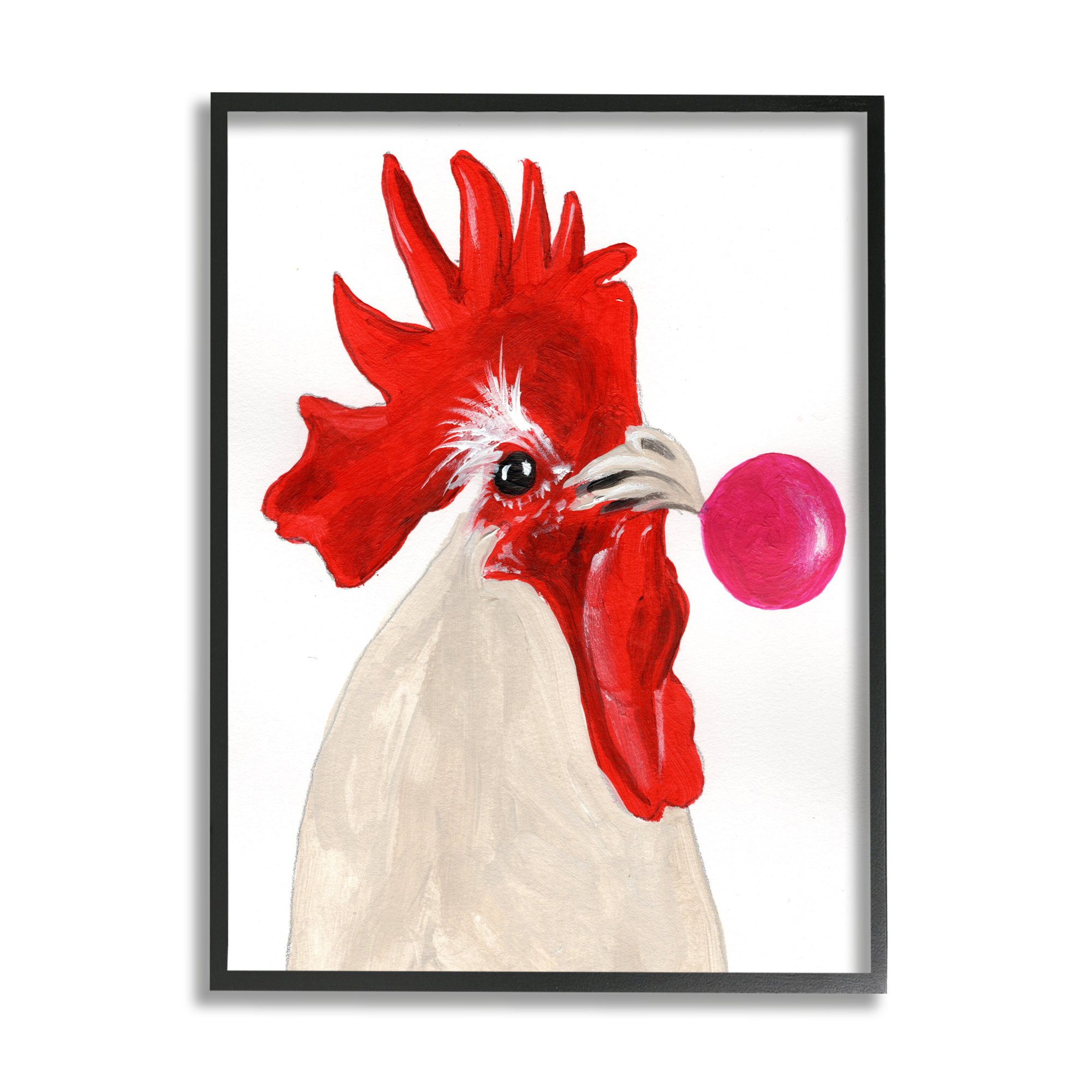 Stupell Industries Rooster Blowing Bubblegum Framed Giclee Art Design By Coco De Paris - Wayfair ...